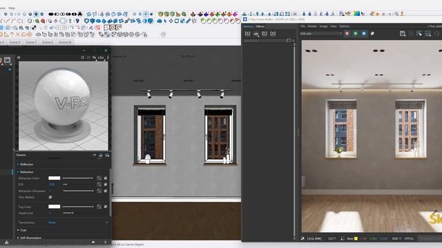 Фон за окном V-Ray 7 SketchUp
