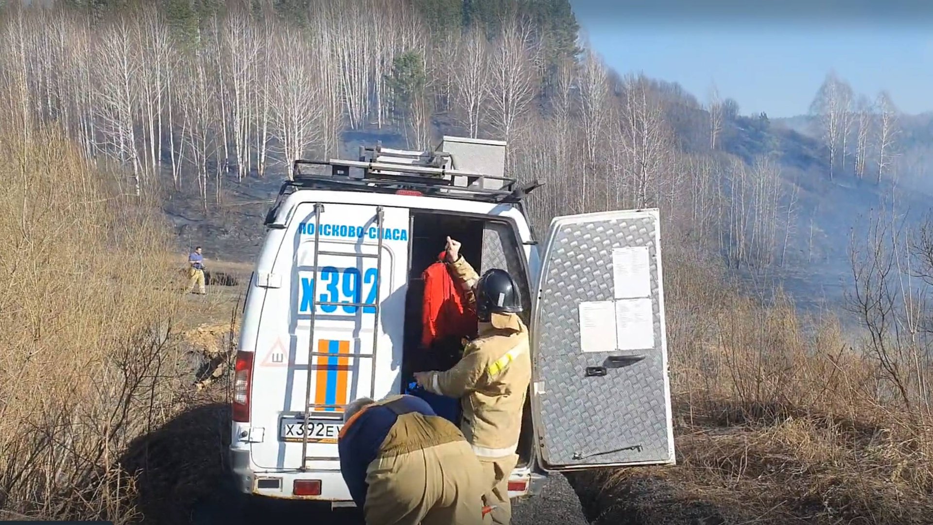 За соком берёзовым, пожар в лесу.