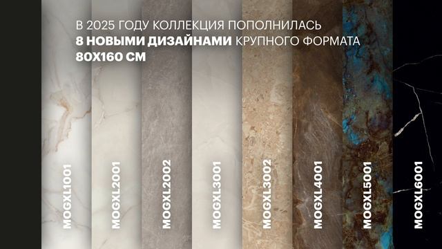 Обновленная коллекция MOG: Мрамор в формате 80x160 см для вашего интерьера