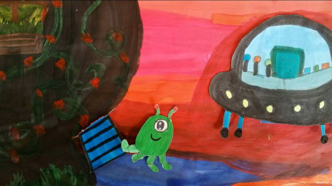 Дом для пришельца. Мультфильм в технике бумажная перекладка.