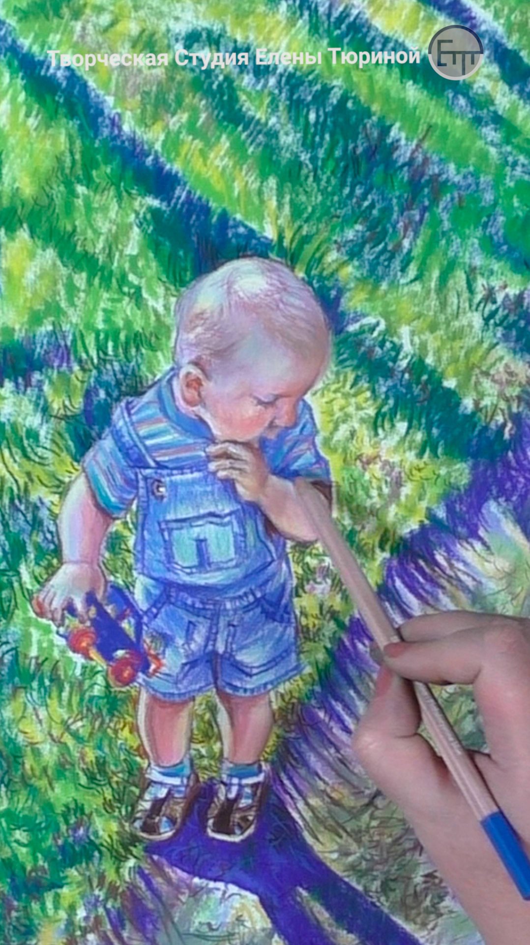 Детский портрет пастелью #shorts #детскийпортрет #пастель #сухаяпастель #портрет