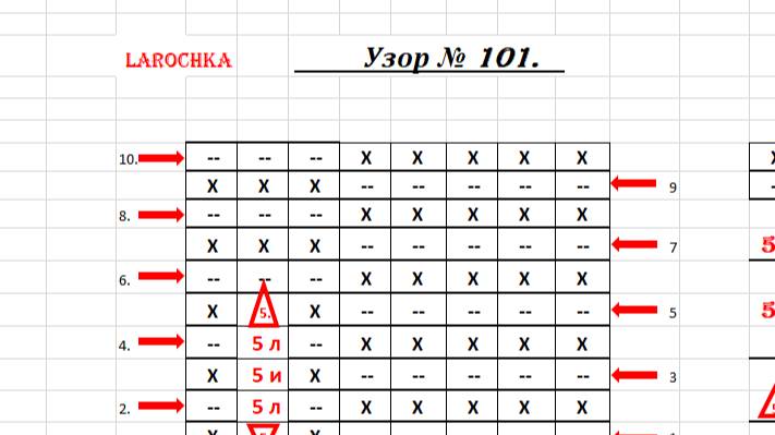 УЗОР № 101 УЗОРЫ С ВЫПУКЛЫМИ ФИГУРАМИ