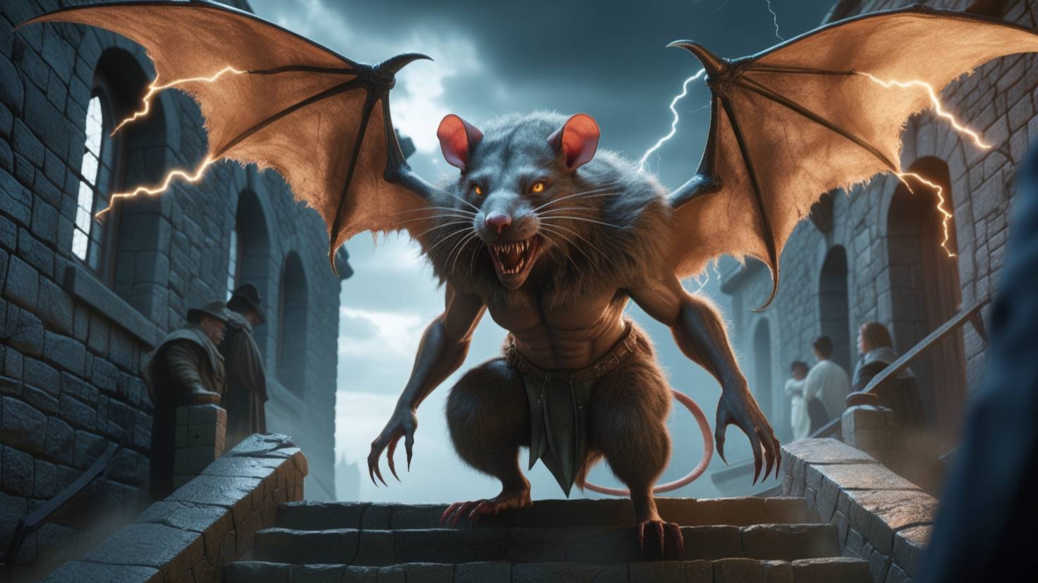 Крысу чудовище  смяли как пластелин