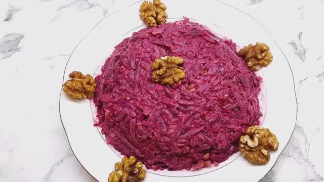 Простой салат из свеклы с грецкими орехами на каждый день Вкусно и Полезно!