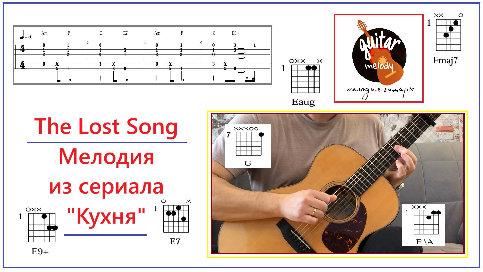 СЕРИАЛ «КУХНЯ» НА ГИТАРЕ / ТАБЫ / АККОРДЫ / СОЛО
