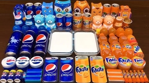 ПЕПСИ против ФАНТЫ! Смешиваем что попало в глянцевый слайм! Вкусное слайм-видео