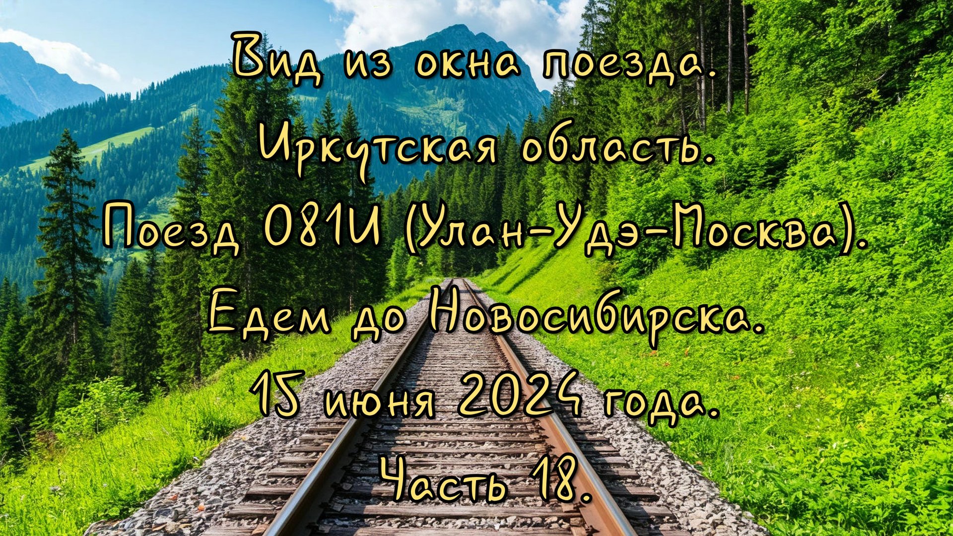 Вид из окна поезда. Иркутская область.Поезд 081И. Едем до Новосибирска. 15 июня 2024 года. Часть 18.