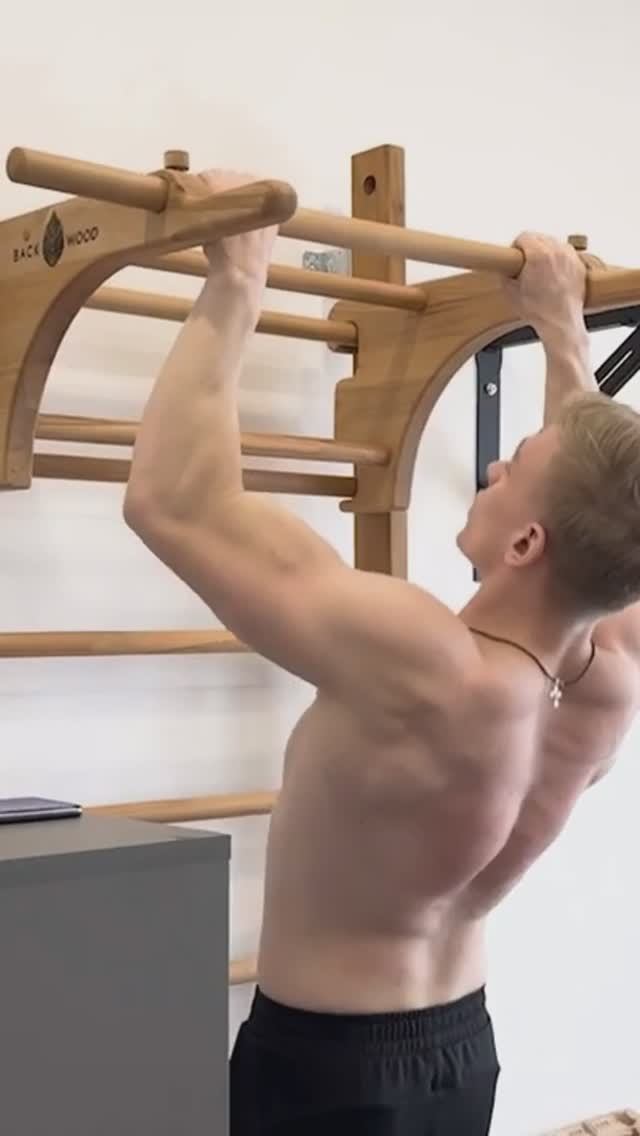 Подтягивания с помощью турника и шведской стенки Backwood