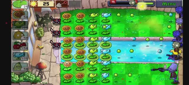 Первые два уровня бассейна в растения против зомби [6]