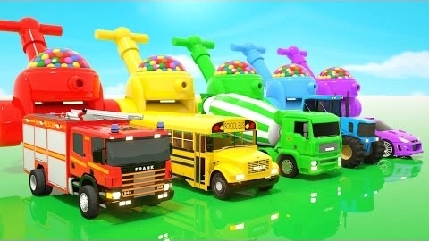 Песенка про бинго + Колеса на автобусе, Разноцветные шарики, раскрашивающие школьный автобус-Детские