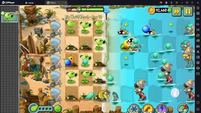 Растение против Зомби 2/PvZ2 Adventure Big Wave Beach Day 10/Большая Пляжная Волна День 10