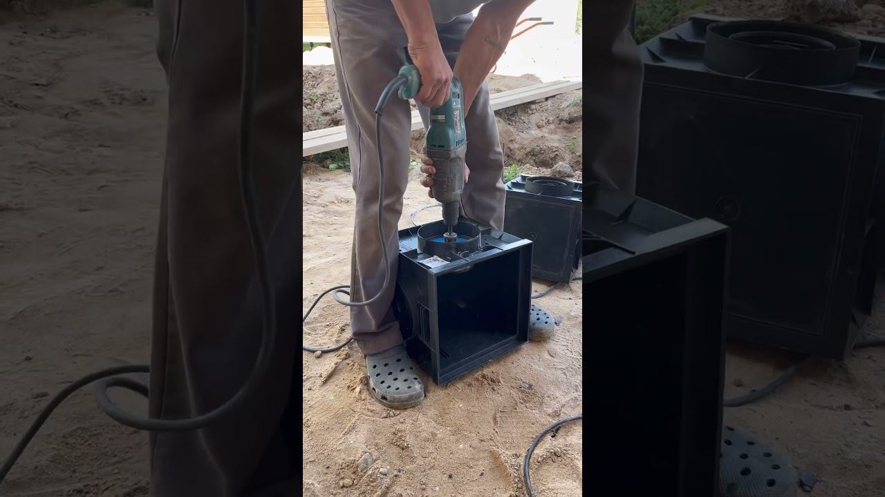 Монтаж дождеприемника #ливневка #дренаж #дождеприемник