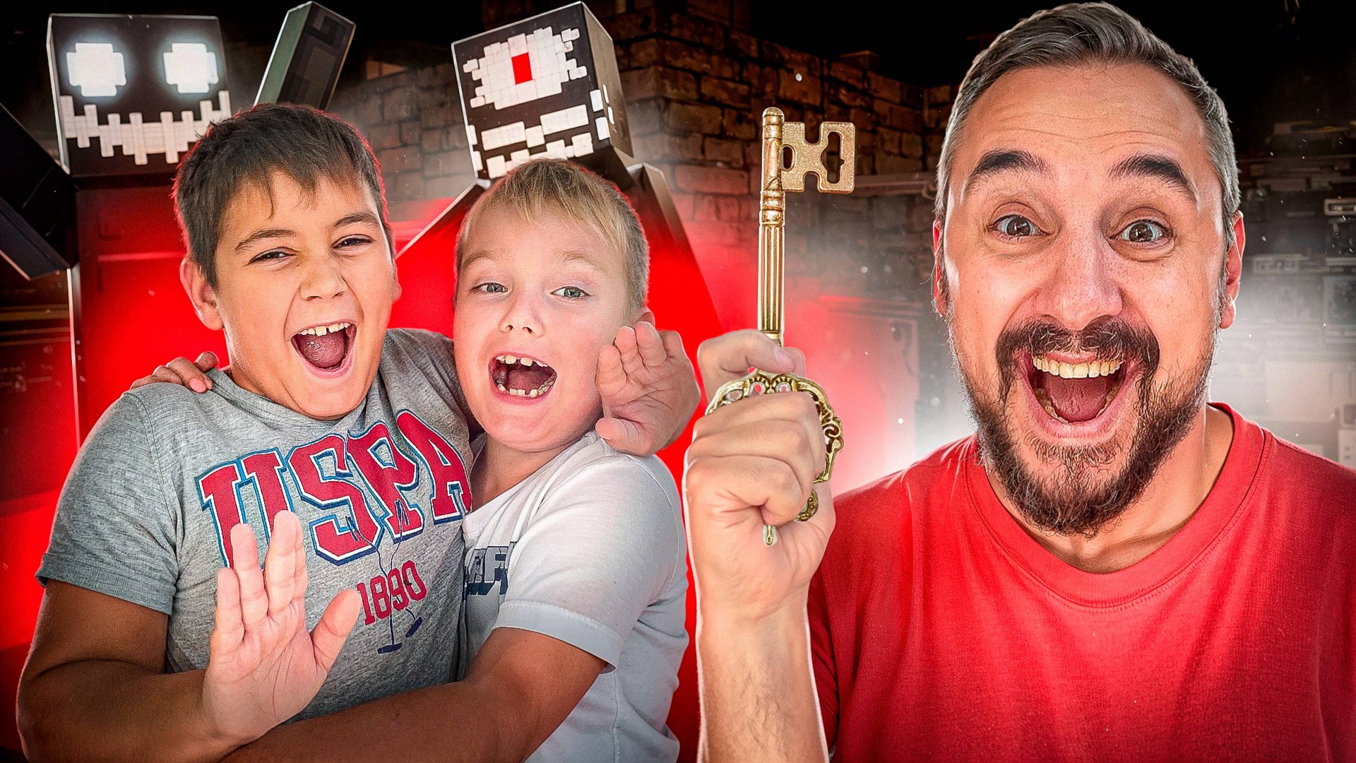 Роб, Эрик и Андрюша застряли в комнате с монстрами! Обзор игры Minecraft: Room Rush!