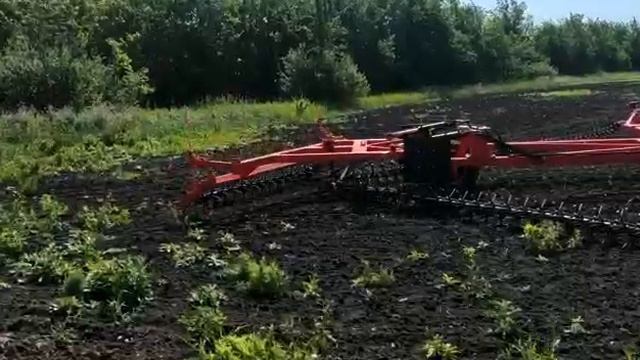 Борона ТехСпецКомплект БШГ-12-2, переход в рабочее положение