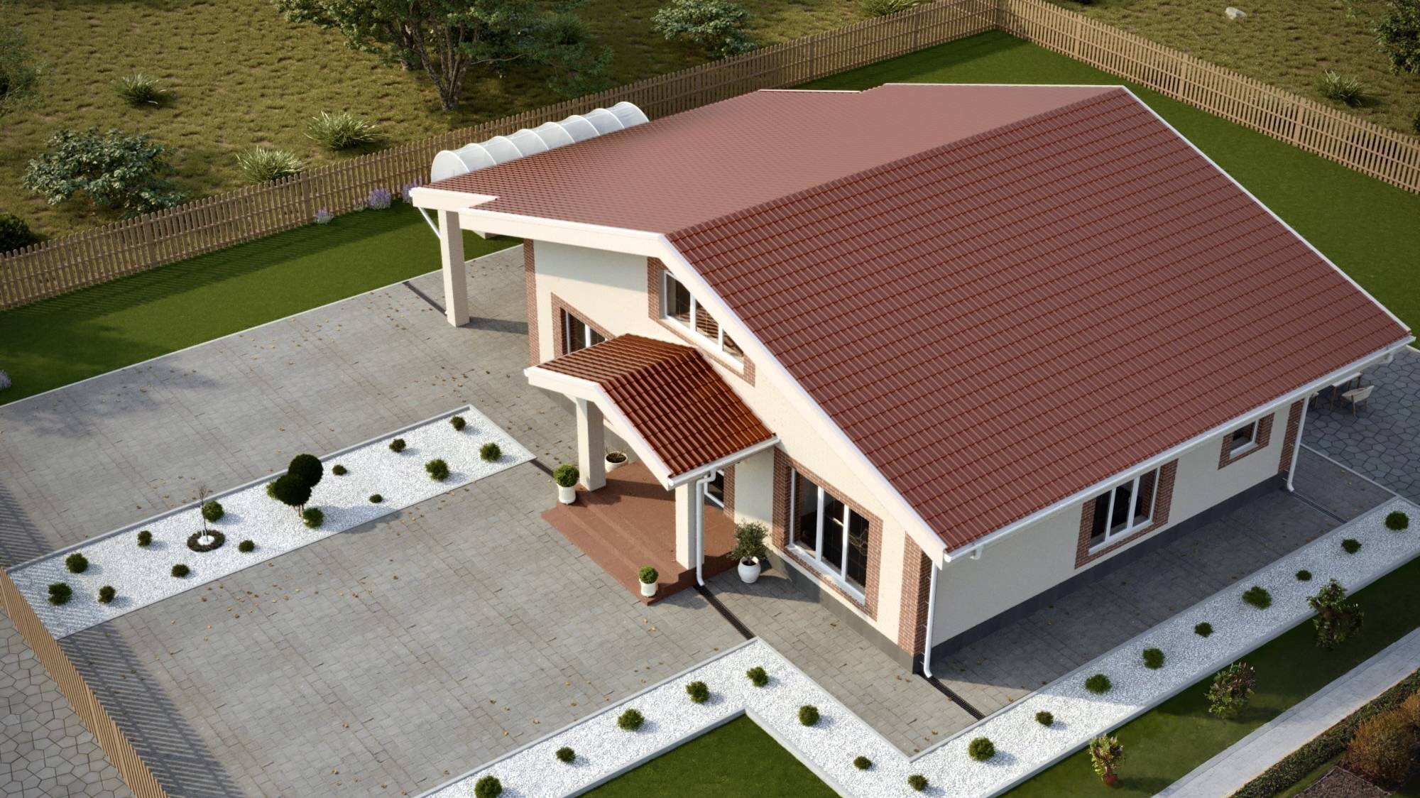 Проект дома из газосиликатных блоков и облицовочного кирпича ГСК-5-240