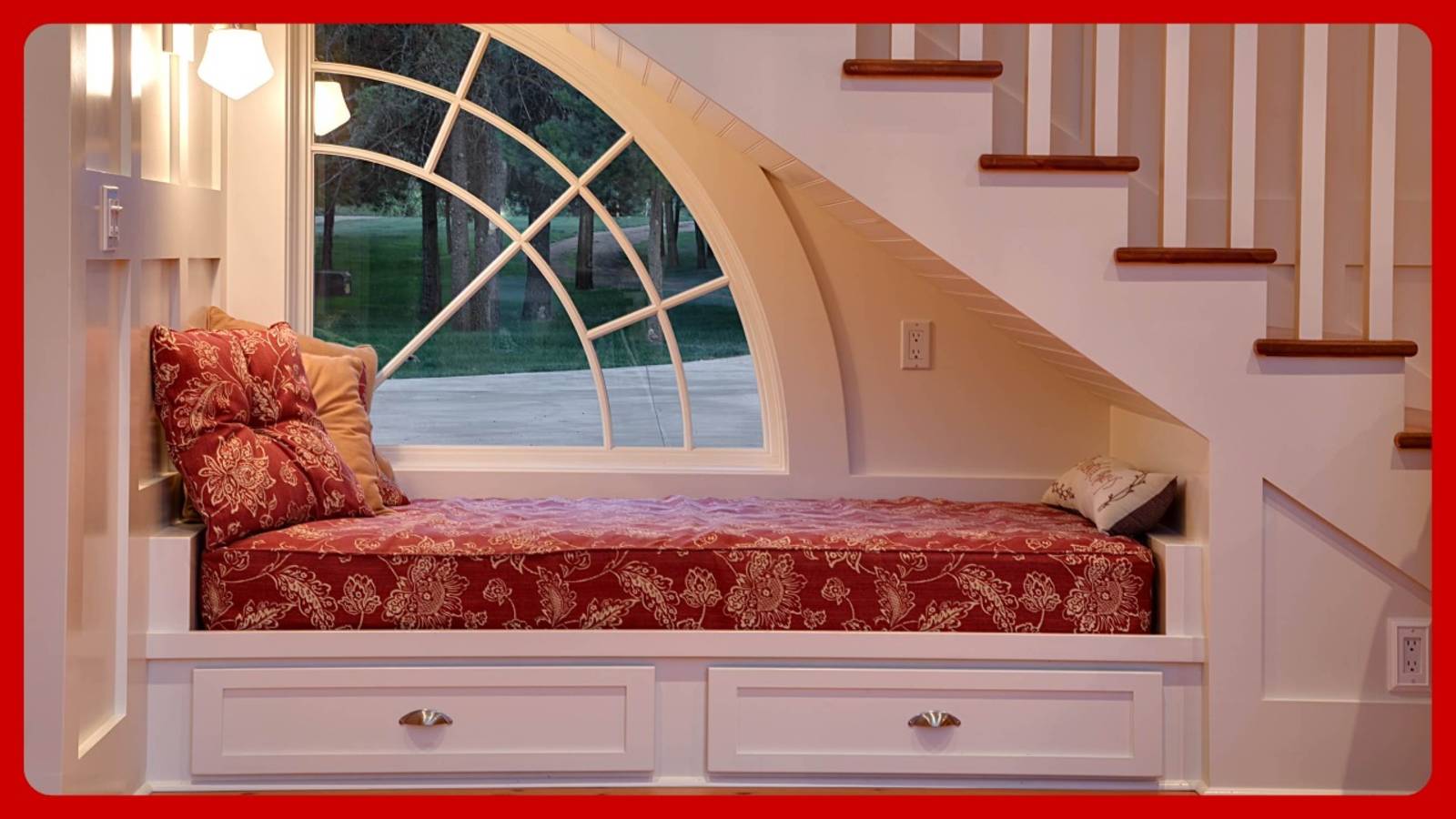 Пространство под лестницей / Диван под лестницей / Кровать под лестницей
