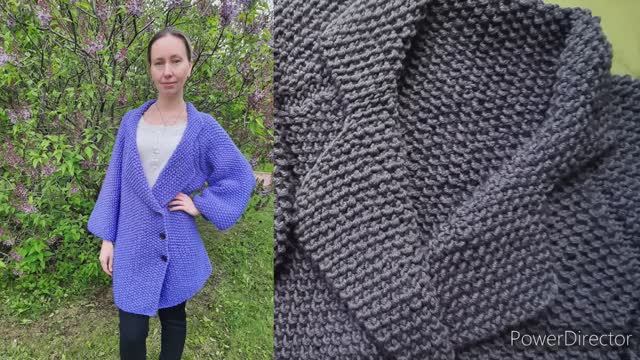 Кардиган-пиджак спицами. Описание. Как связать воротник