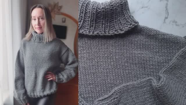 Свитер со спущенным плечом. Описание