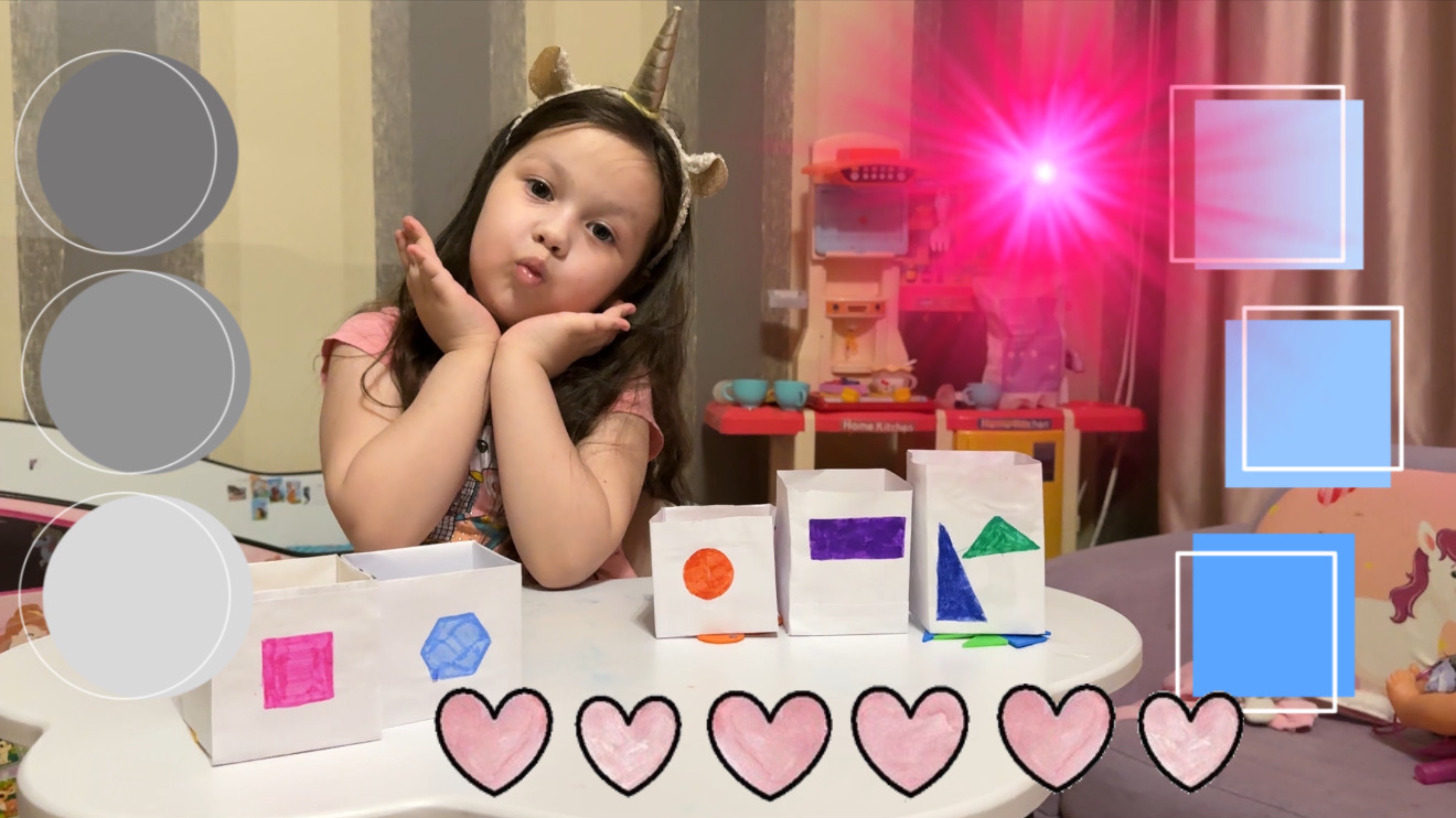 Учим цвета и геометрические фигуры 🔴◾️🔺🔹Видео для детей👼🏻🩷