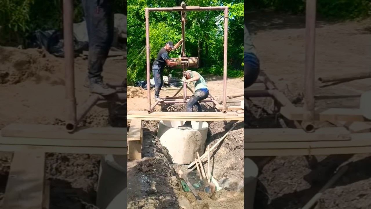 Монтаж приемного колодца @otlandshaftnika