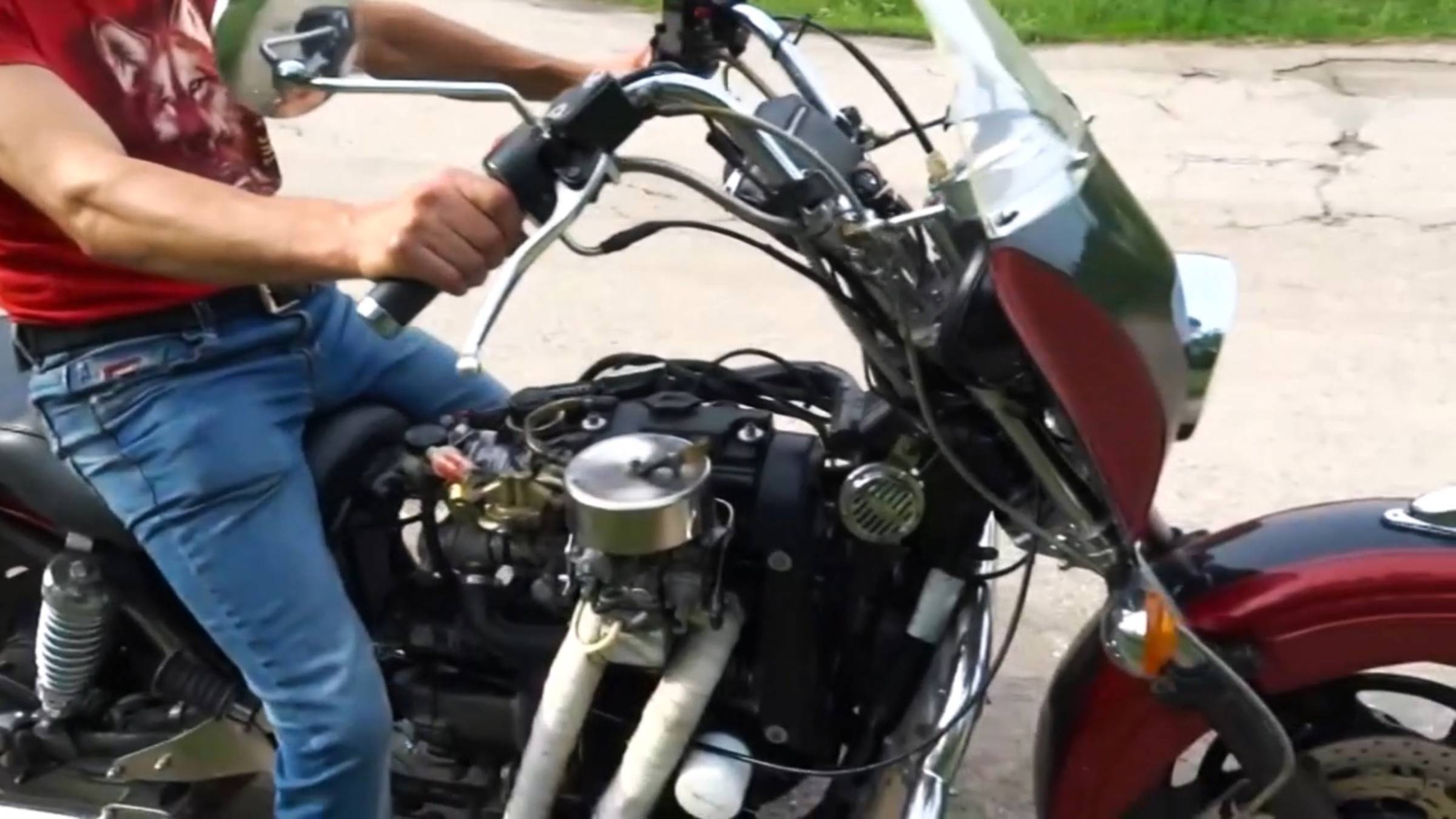 Не обычный мотоцикл - Урал с двигателем от ОКА. Владимир Баев.