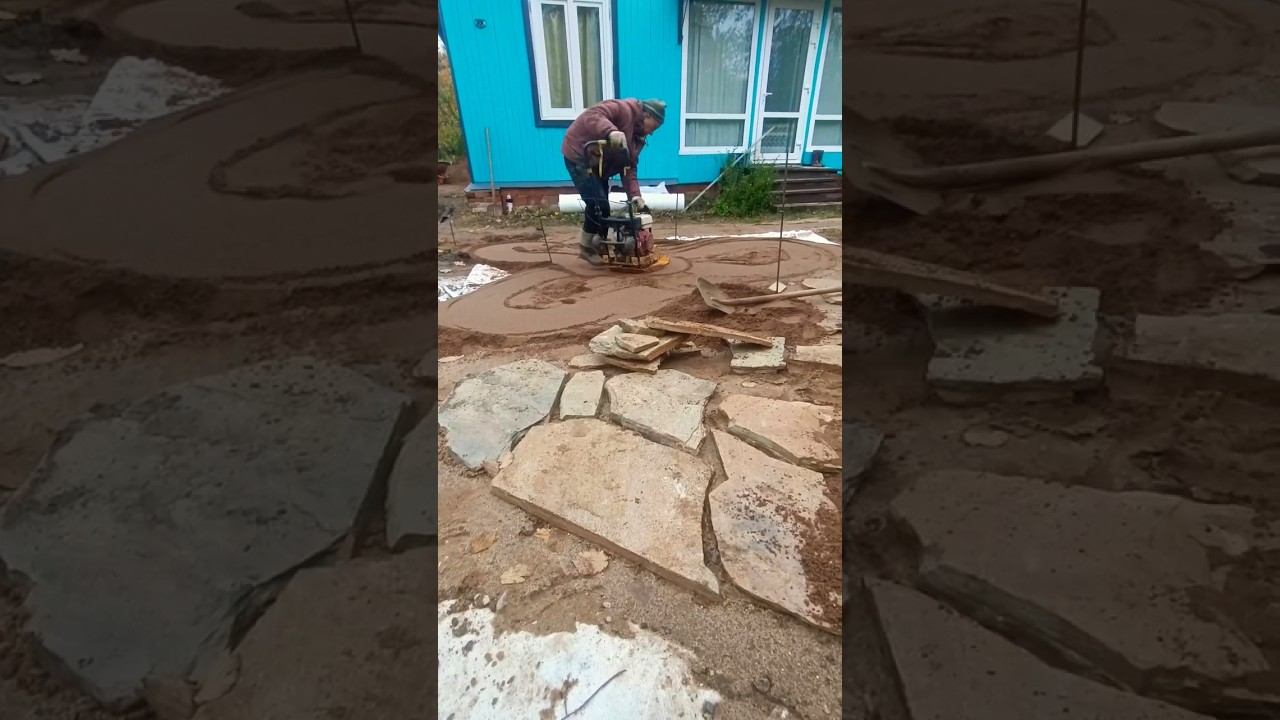 Укладка плитняка.