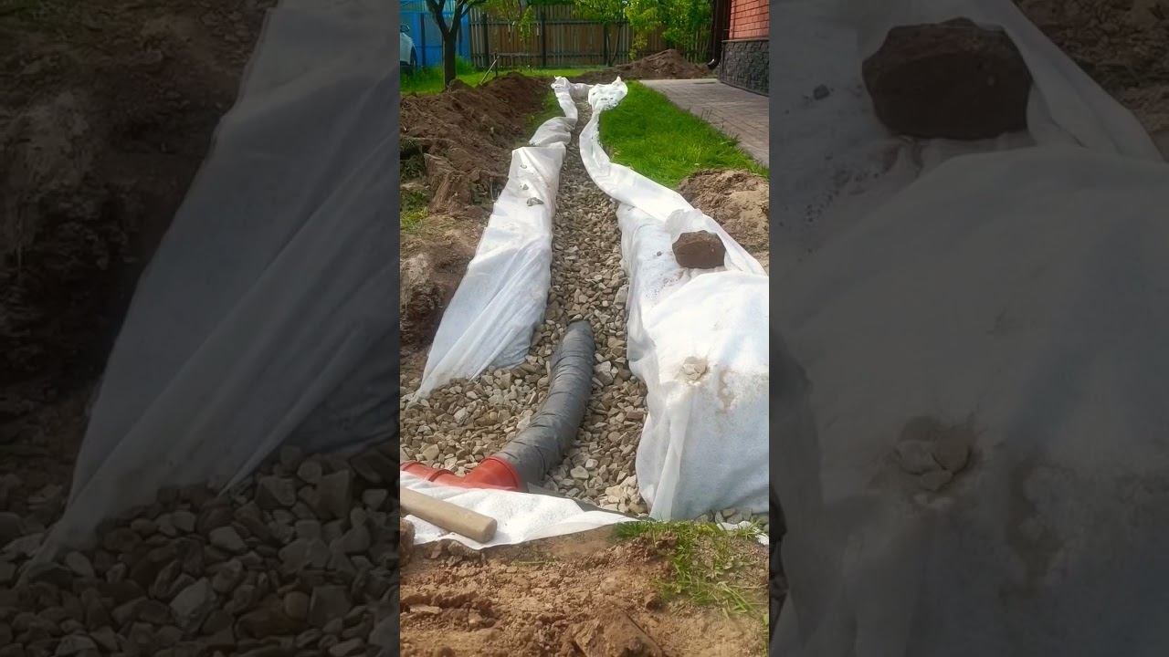 Устройство дренажной системы на участке вокруг существующей отмостки