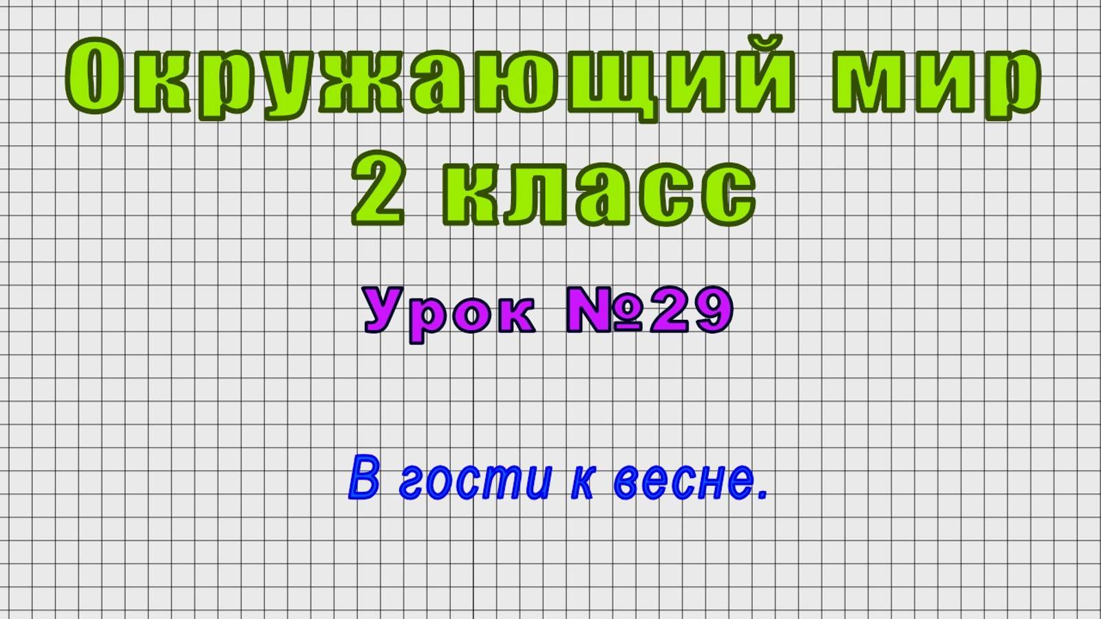 Окружающий мир 2 класс (Урок№29 - В гости к весне.)