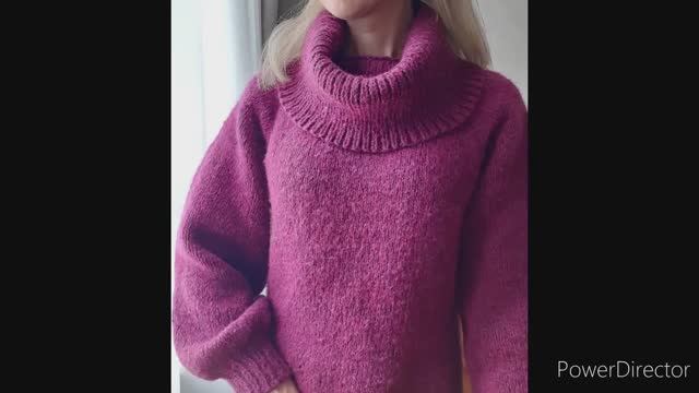 Как связать свитер-платье с воротом-хомутом. Описание работы.