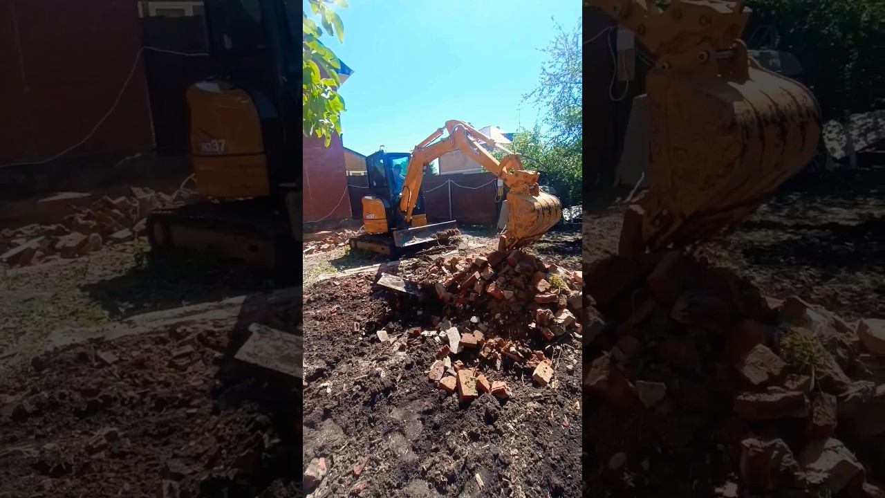 Расчистка участка техникой. #стройка