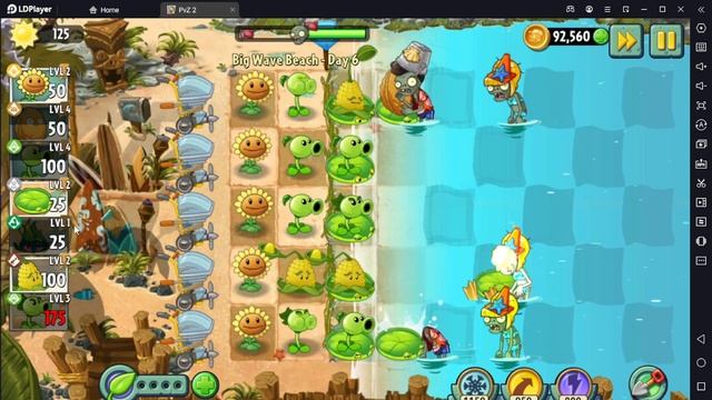 Растение против Зомби 2/PvZ2 Adventure Big Wave Beach Day 6/Большая Пляжная Волна День 6