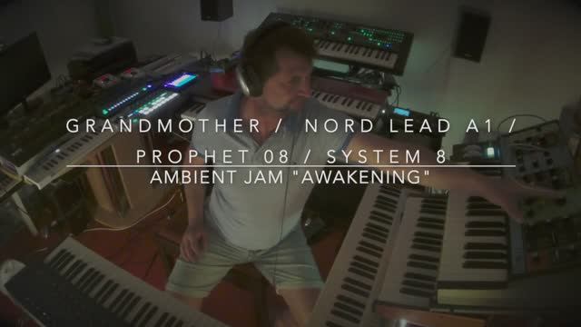 Ambient Jam Awakening with Grandmother Nord Lead A1 Prophet 08 System 8 #nord #roland #moog