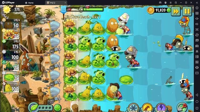 Растение против Зомби 2/PvZ2 Adventure Big Wave Beach Day 7/Большая Пляжная Волна День 7
