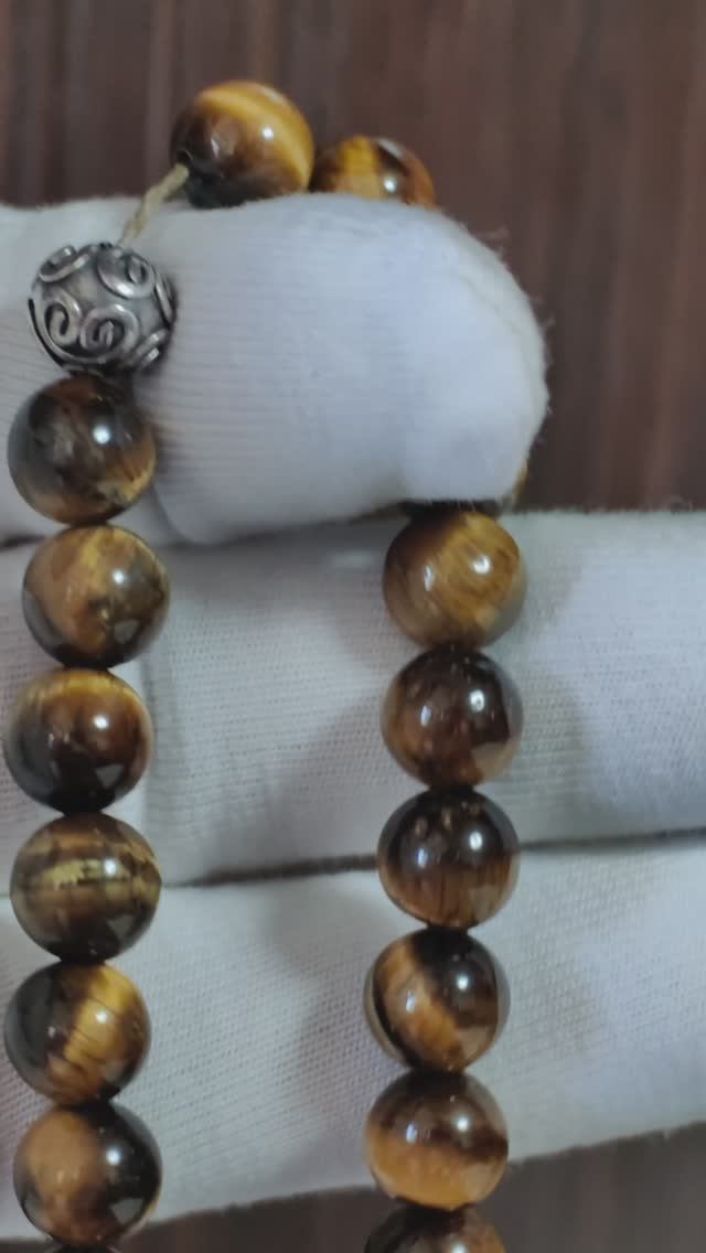 Перекидные четки из тигровых глаз "Змейка"