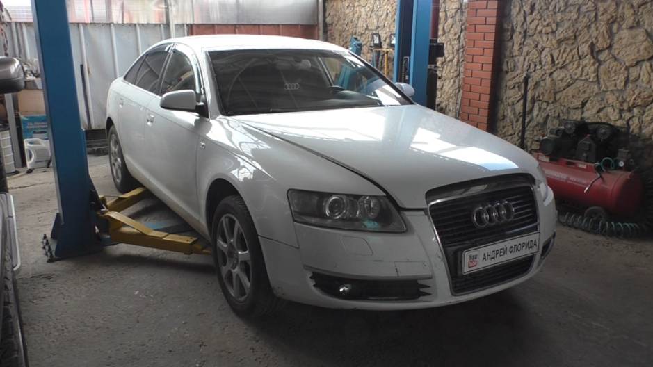 Замена задних тормозных колодок на АУДИ А6 2008 AUDI A6 2,0 BPJ