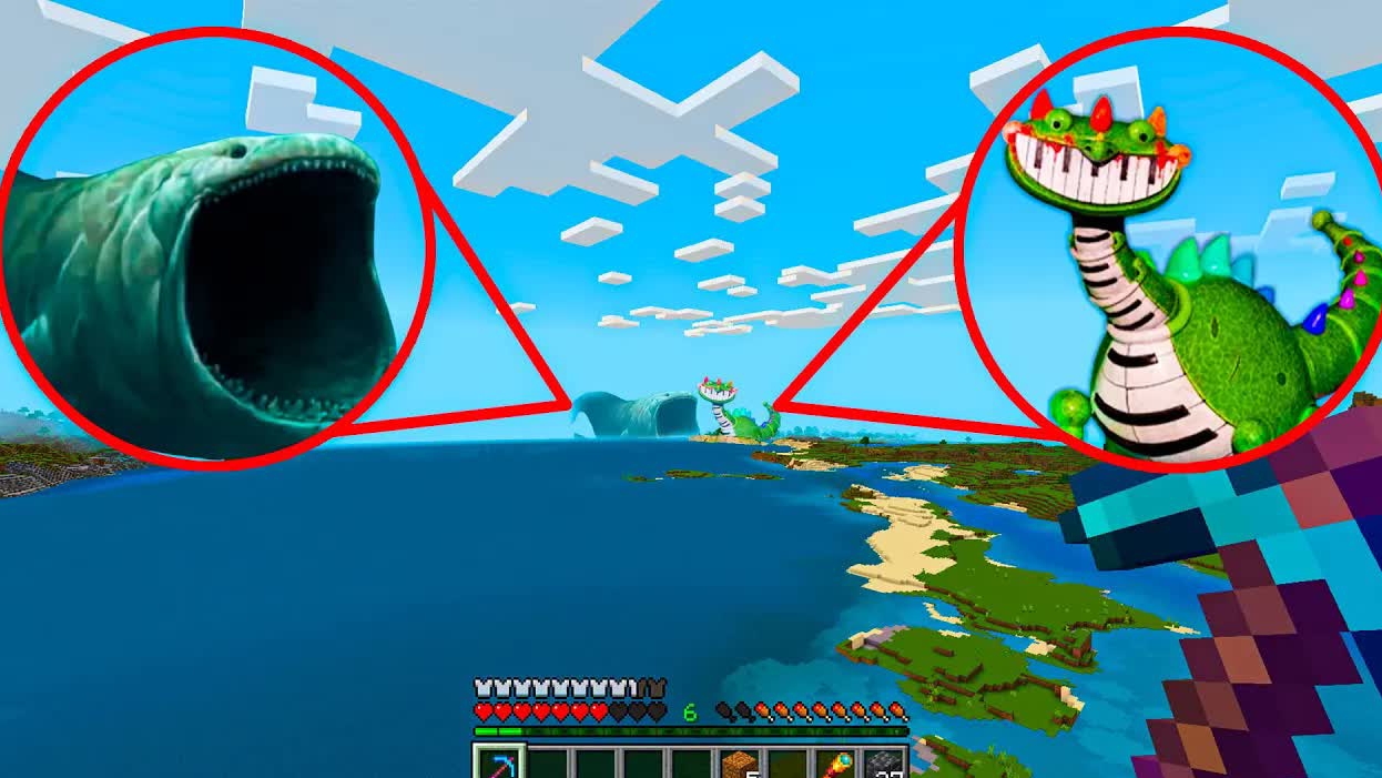 Пианозавр ПРОТИВ Блупа В МАЙНКРАФТЕ с модами