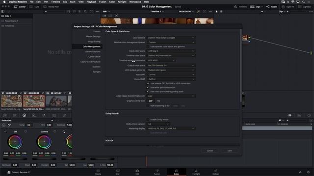 DaVinci Resolve 17 Color Управление цветом