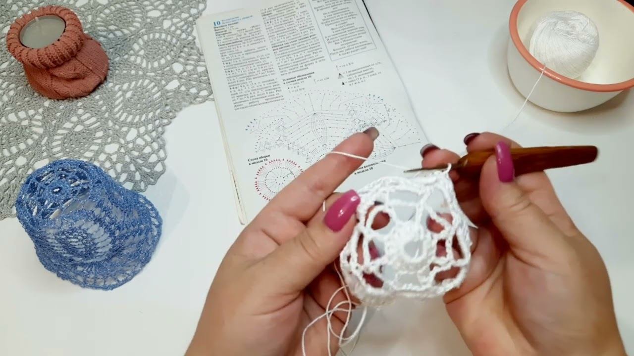 Красивый ажурный колокольчик крючком. Подробный видео-урок