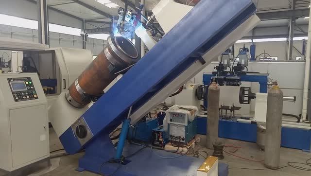 Сварка кольцевого шва (гидроцилиндра) с наклоном