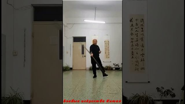 Отработка элементов с тренировочным шестом (посохом)