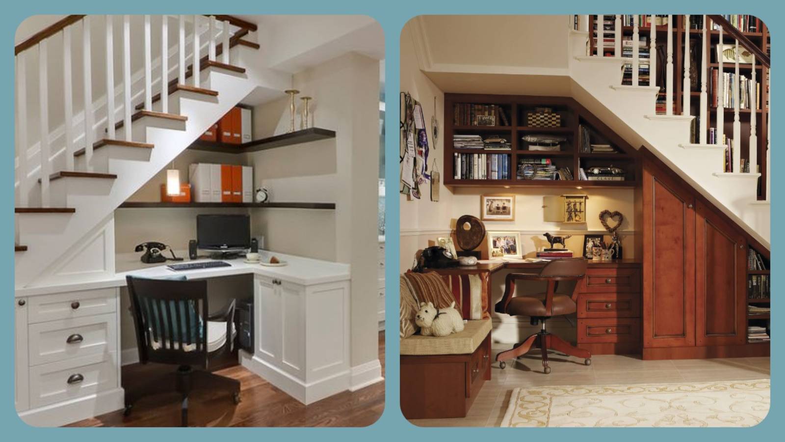 Пространство под лестницей / Стол под лестницей / Мастерская под лестницей