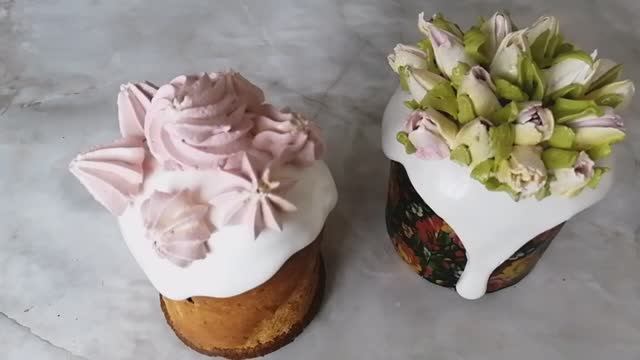 Украшаем Куличи на ПАСХУ Цветами из Зефира