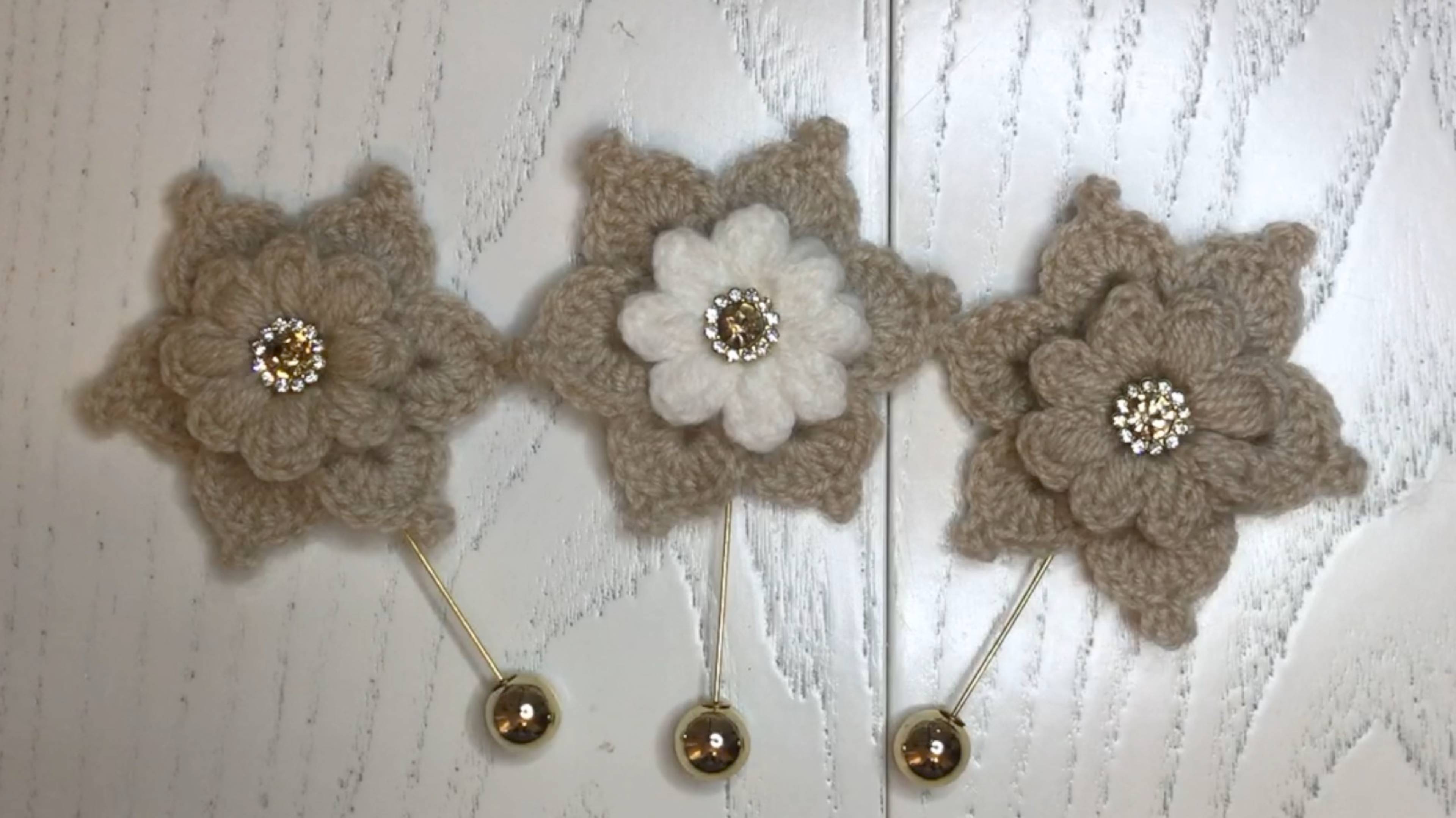 🌸 Объёмная брошка "Сияние" крючком — подробный пошаговый мастер-класс для начинающих 🌸