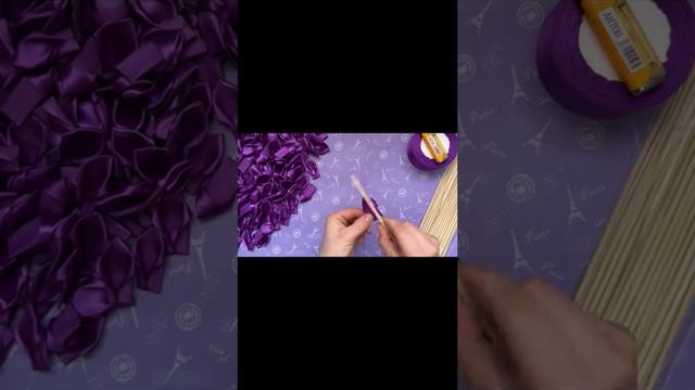 Туториал как сделать георгину из атласной ленты