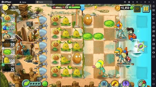 Растение против Зомби 2/PvZ2 Adventure Big Wave Beach Day 11/Большая Пляжная Волна День 11