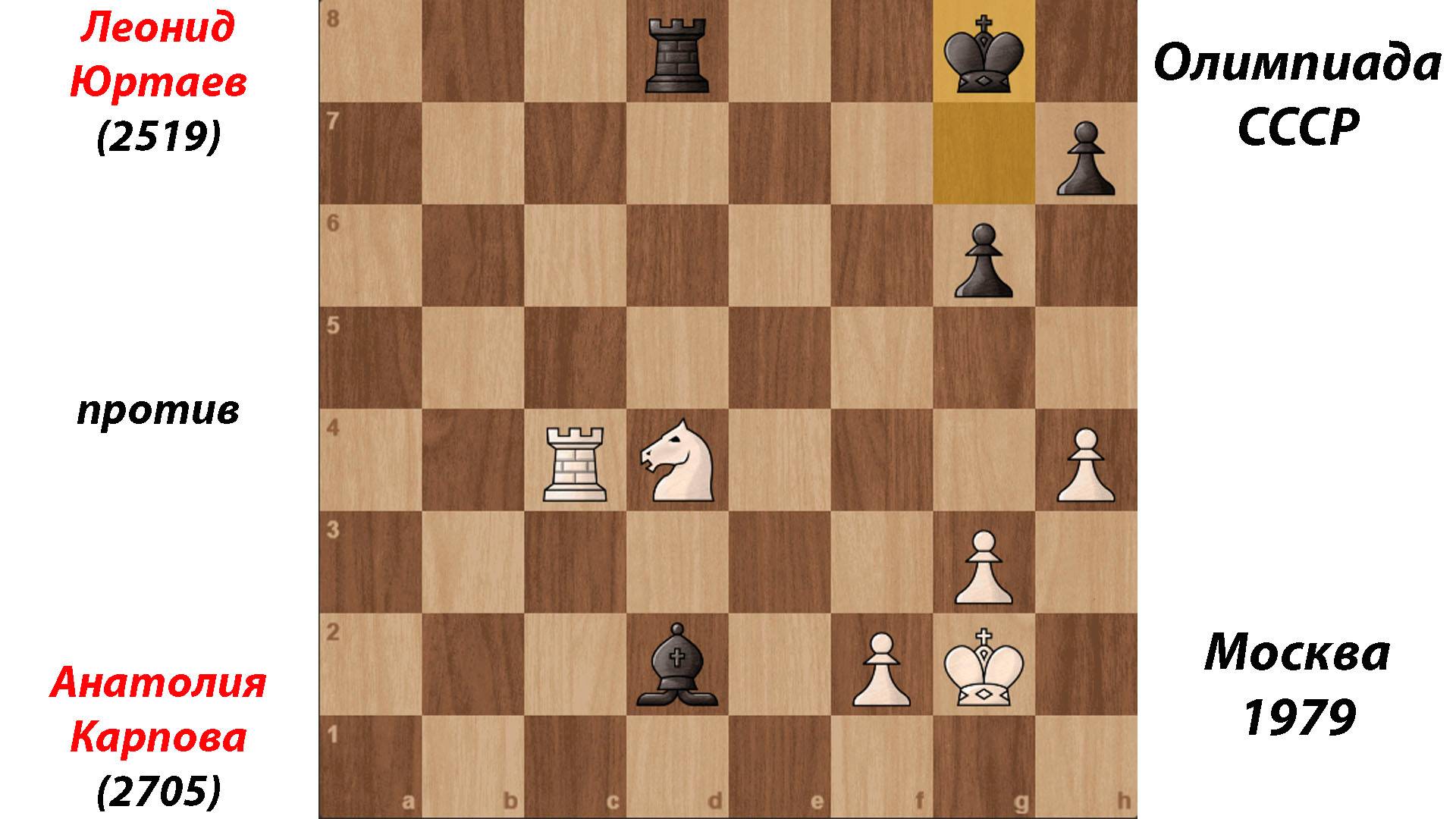 Анатолий Карпов против Леонида Юртаева. Олимпиада СССР, Москва, 1979.