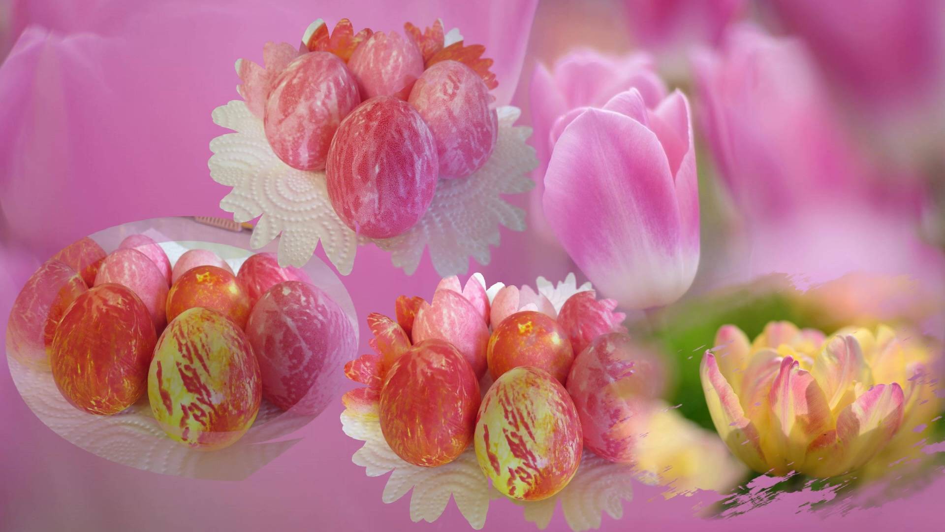 Тюльпановые Яйца на Пасху. Как Красиво покрасить яйца на Пасху! Tulip Eggs for Easter