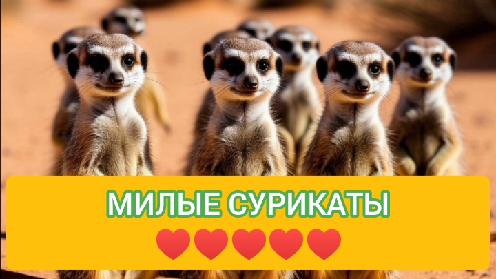 Милые сурикаты. ми-ми-мишное развлечение наблюдать за сурикатими