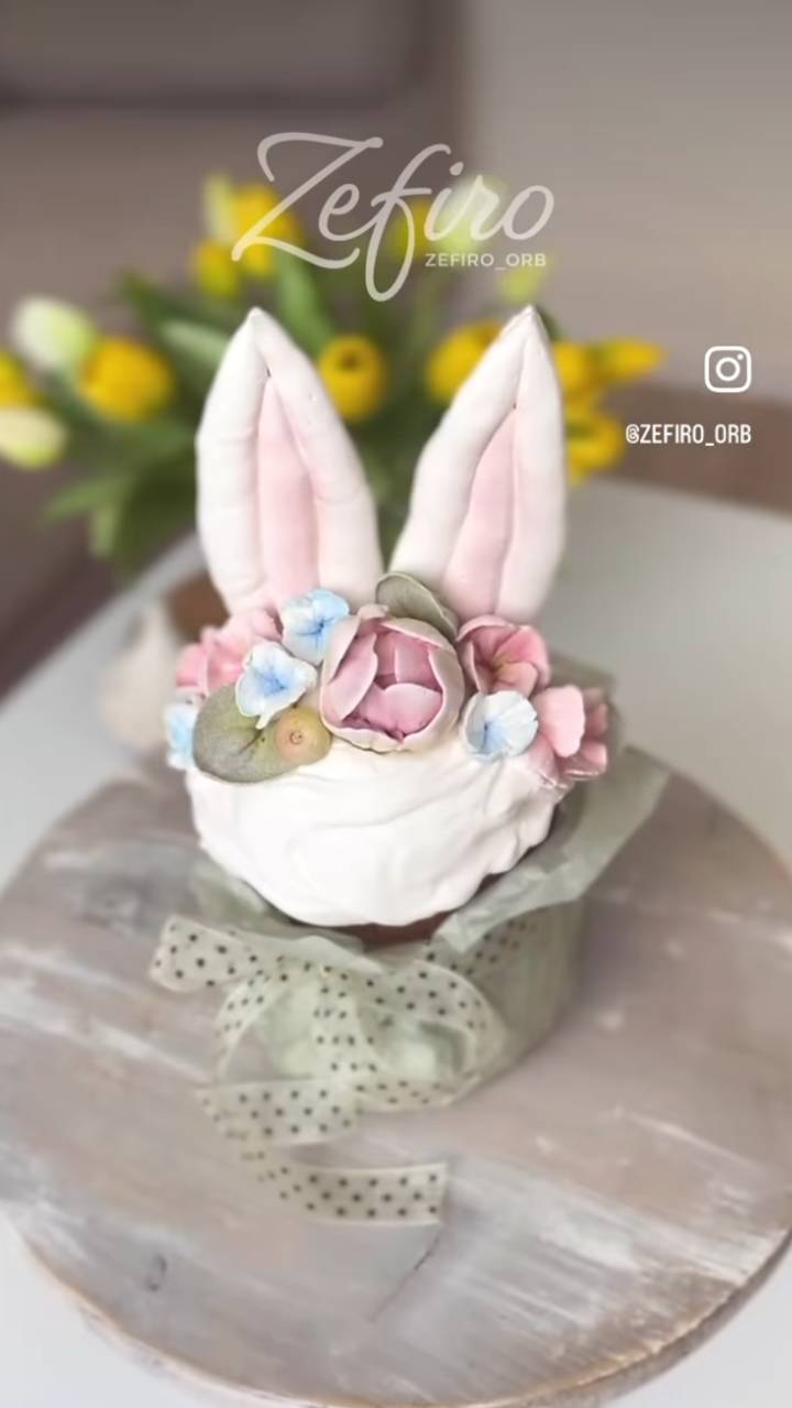Милый декор из зефира 🐰🌸