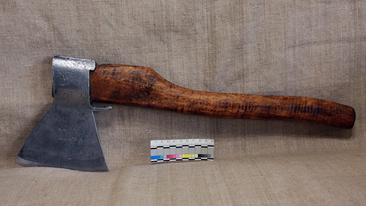 Старинный кованый плотничный топор Торговый дом "М. И. Теребина сыновья" село Павлово